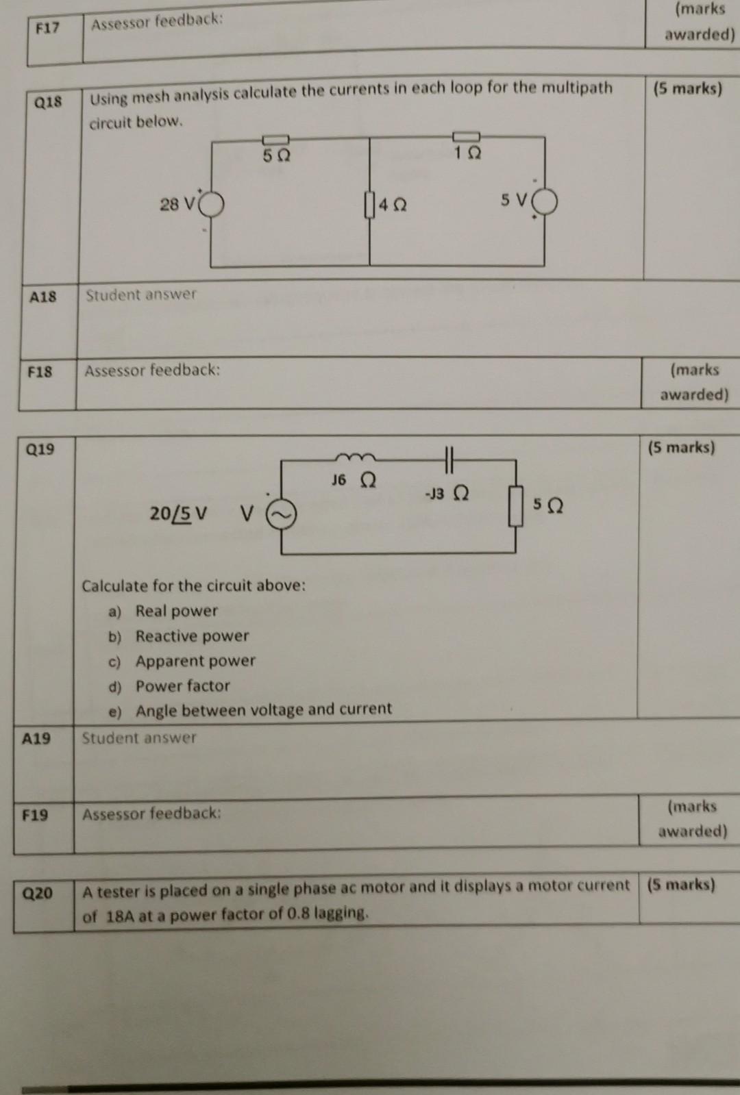 Solved For the unbalanced three phase circuit above | Chegg.com