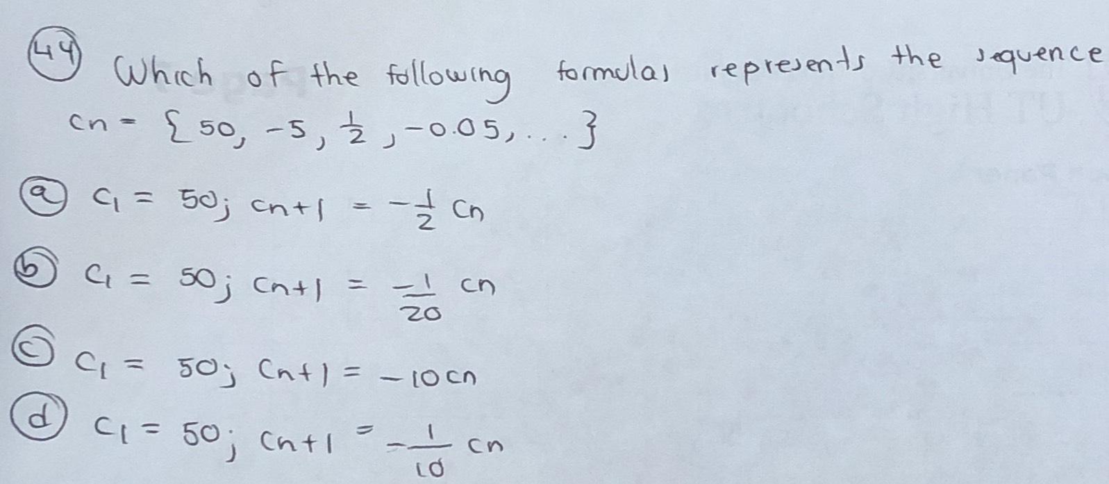 Solved (44) ﻿Which of the following formulas represents the | Chegg.com