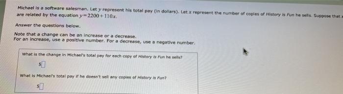 Solved Michael is a software salesman. Let y represent his | Chegg.com
