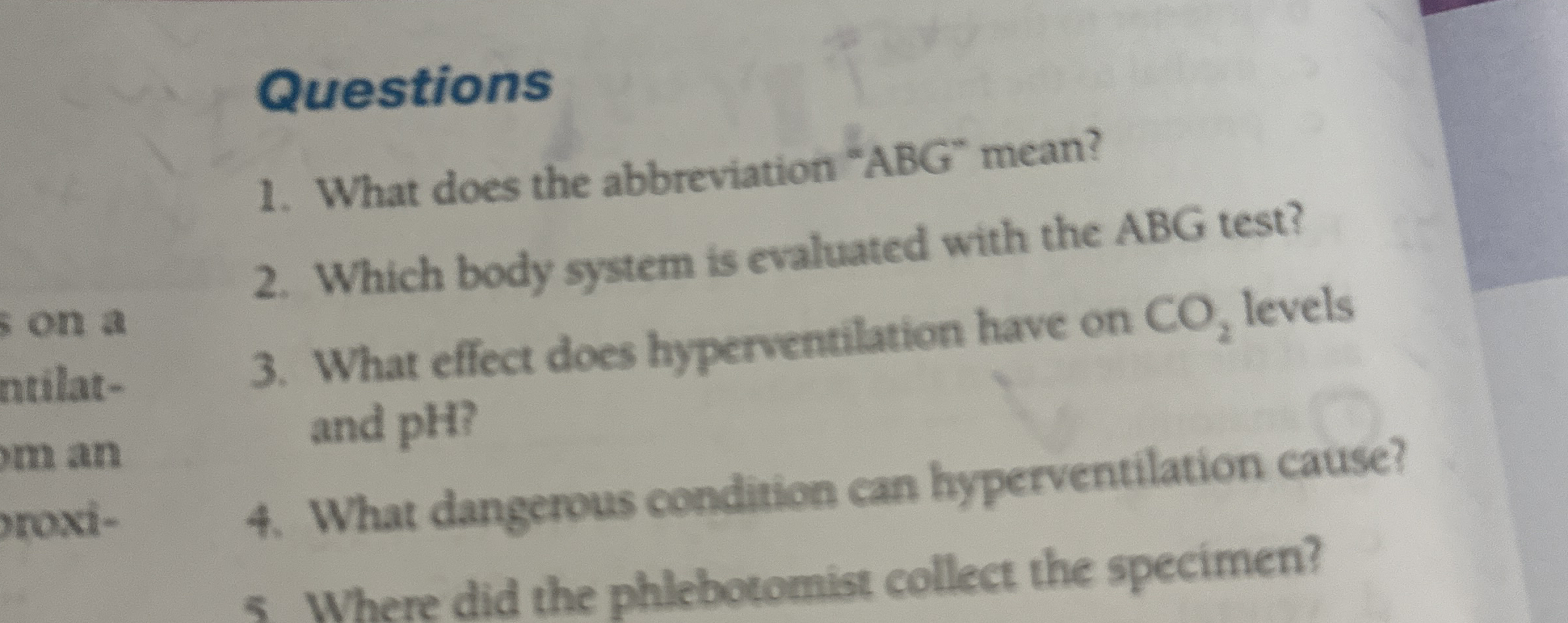 Solved QuestionsWhat does the abbreviation "ABG" mean?Which | Chegg.com