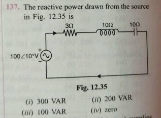 Solved The reactive power drawn from the source in Fig. | Chegg.com