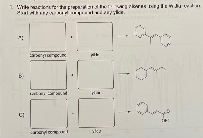 Solved Write reactions for the preparation of the following | Chegg.com