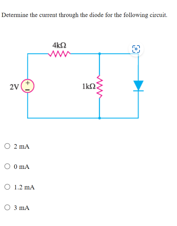 Determine the current through the diode for the | Chegg.com