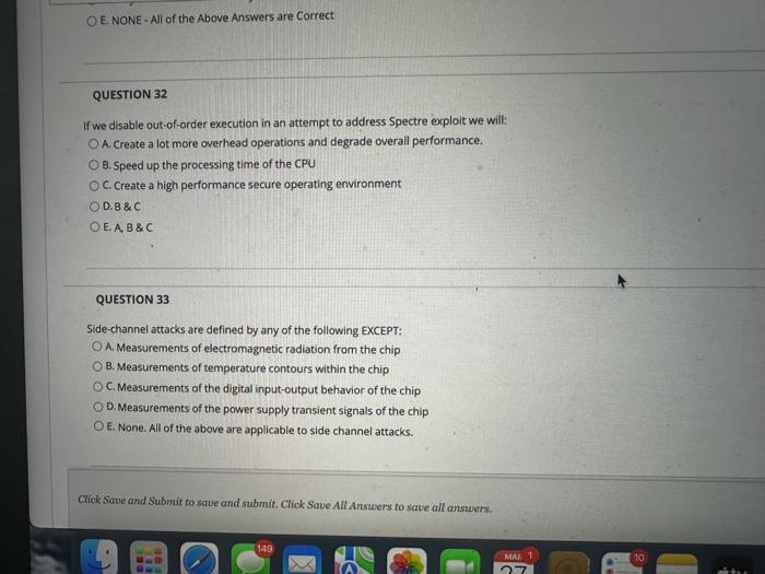 Solved E. NONE - All of the Above Answers are Correct | Chegg.com