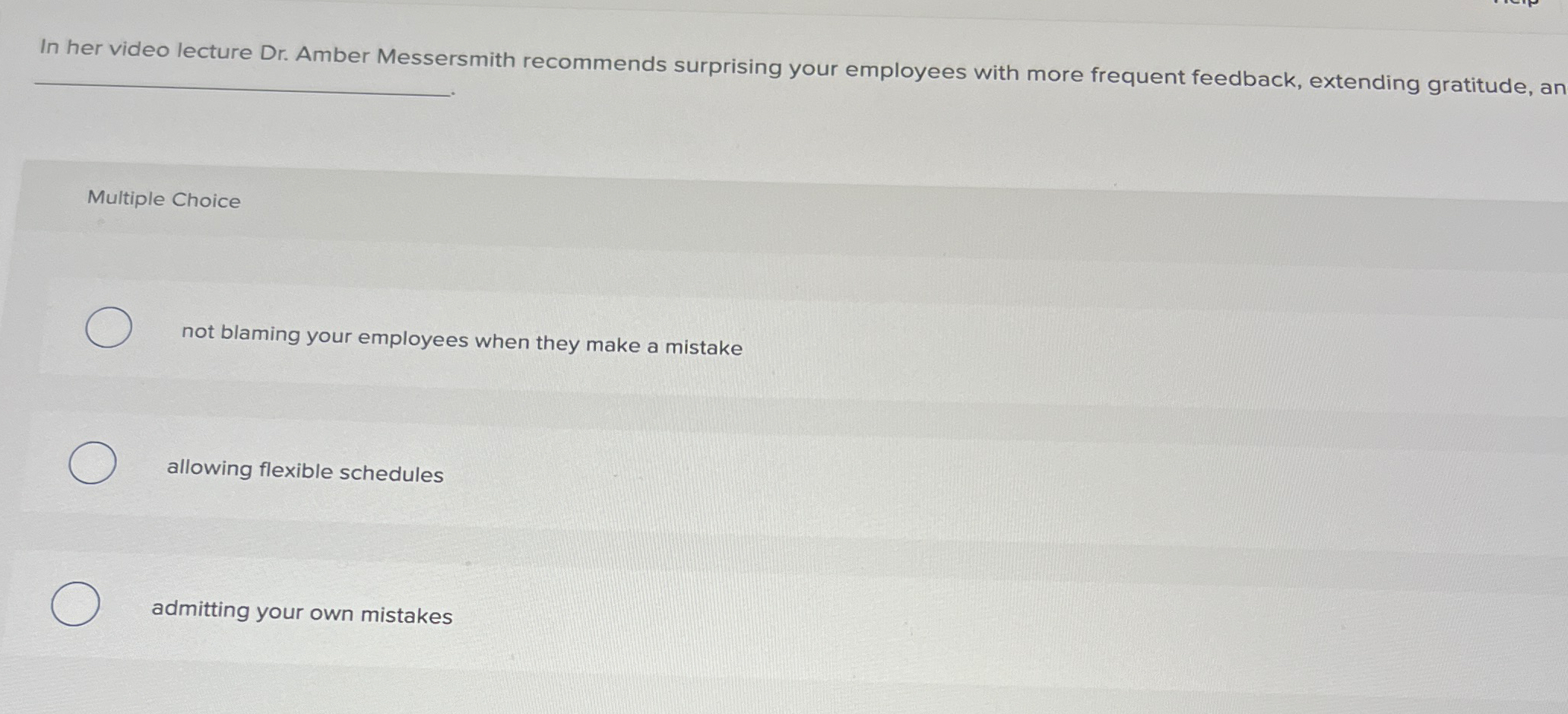 Solved In her video lecture Dr. ﻿Amber Messersmith | Chegg.com