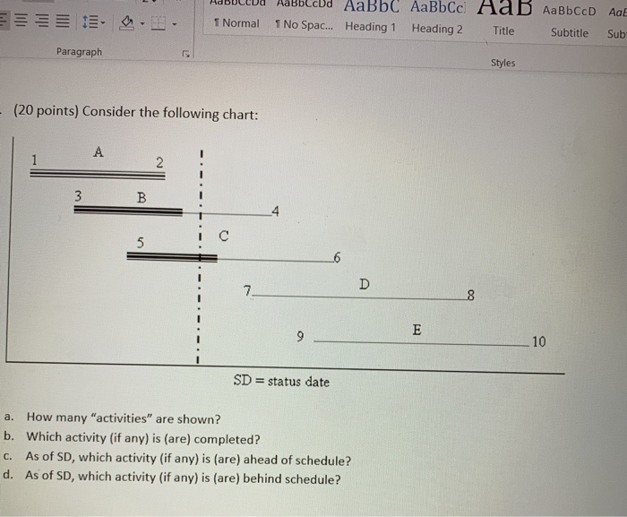 Solved JUEVU Aasbeeld AaBbl AaBbCc Hd 1 Normal 1 No Spac... | Chegg.com