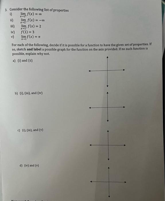 Solved 3. Consider the following list of properties i) | Chegg.com