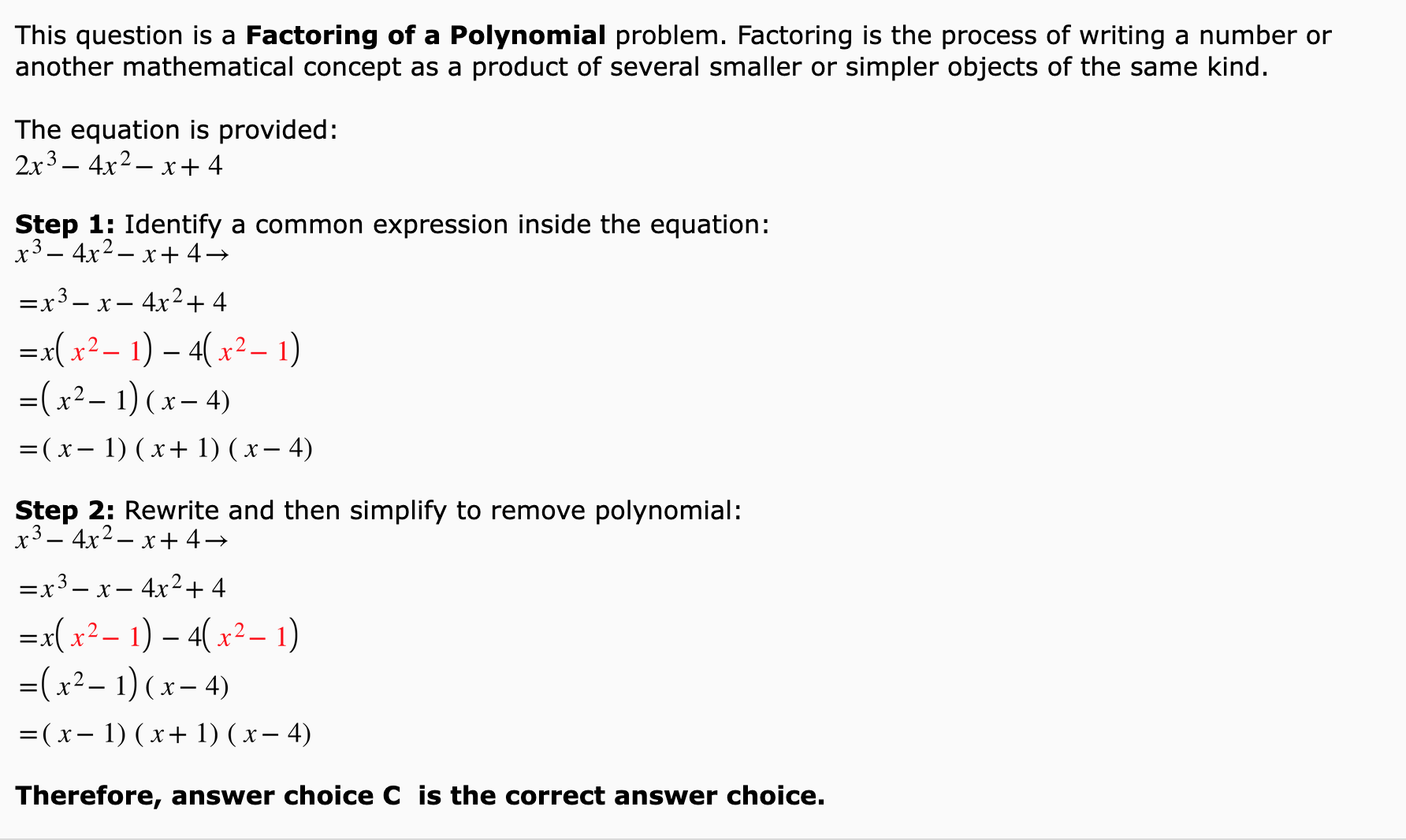 Solved This question is a Factoring of a Polynomial problem. | Chegg.com