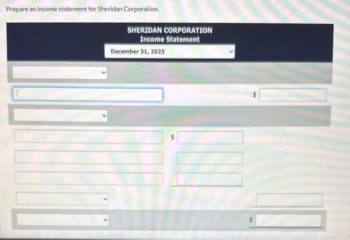 Solved Sheridan Corporation began operations on January 1, | Chegg.com