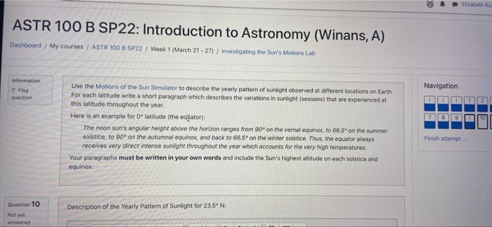 Solved Elizabeth ASTR 100 B SP22: Introduction to Astronomy | Chegg.com