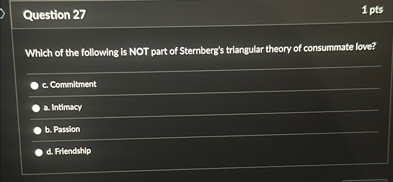 Solved Question 271ptsWhich of the following is NOT part of | Chegg.com