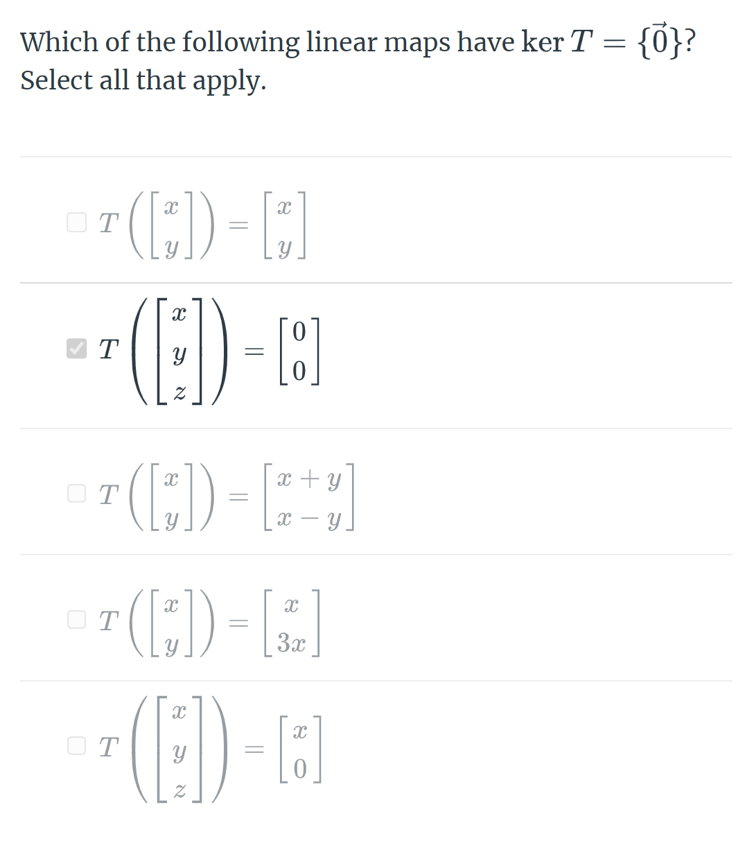 Which of the following linear maps have | Chegg.com