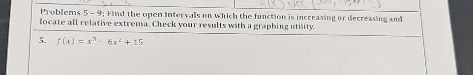 Solved Problems 5-9; Find the open intervals on which the | Chegg.com
