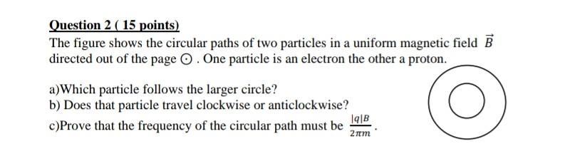 Solved Question 2 (15 points) The figure shows the circular | Chegg.com