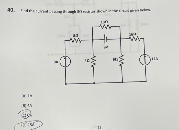 Solved 10. Find the current passing through 3Ω resistor | Chegg.com
