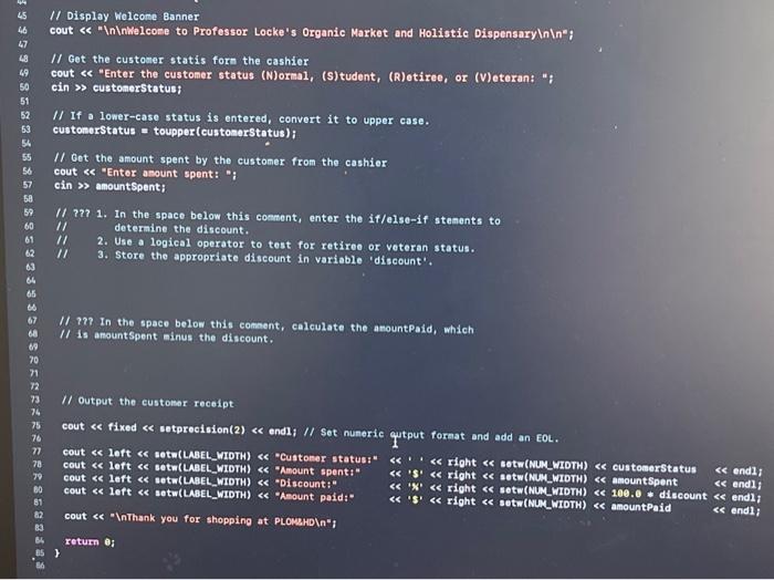 please answer the following in replit.com with cpp | Chegg.com