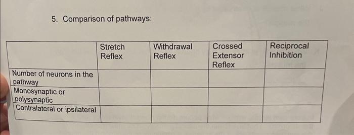 Solved 5. Comparison of pathways: | Chegg.com