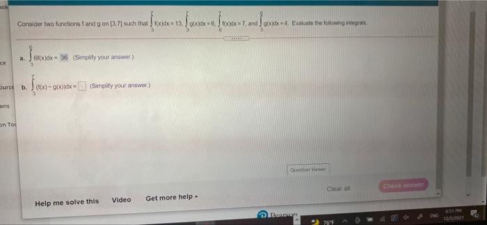 Solved BOK Consider two functions and gon (3.7. such that | Chegg.com