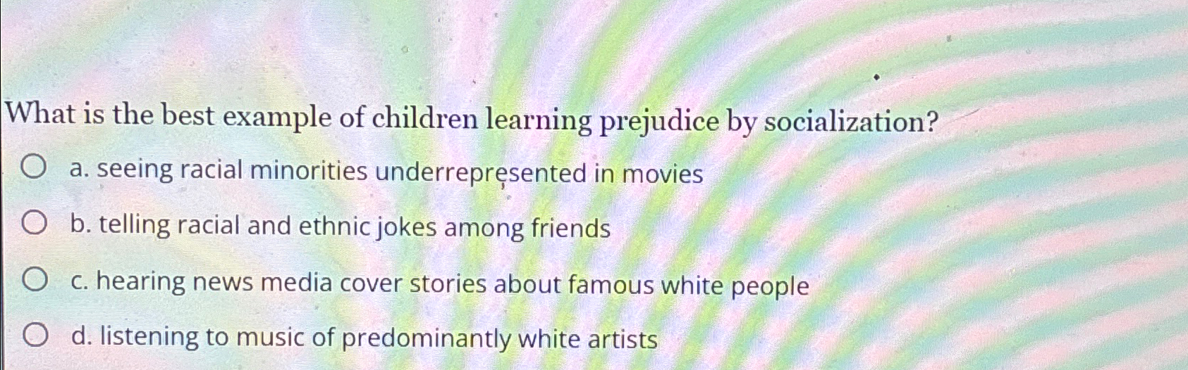 Solved What is the best example of children learning | Chegg.com