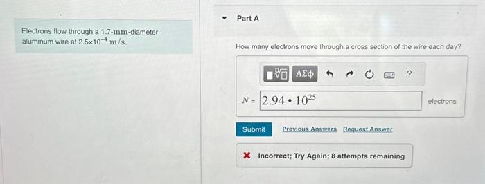 Solved Electrons flow through a 1.7⋅mm-diameter aluminum | Chegg.com