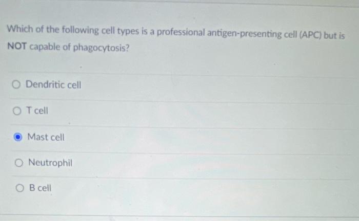 Solved Which of the following cell types is a professional | Chegg.com