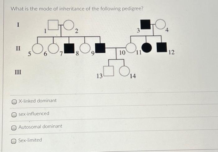 Solved What Is The Mode Of Inheritance Of The Following