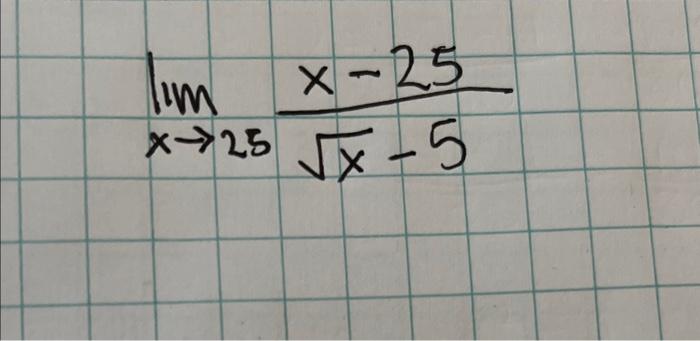 Solved limx→25x−5x−25 | Chegg.com