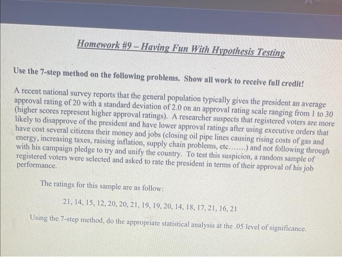 Solved Use the 7-step method on the following problems. Show | Chegg.com