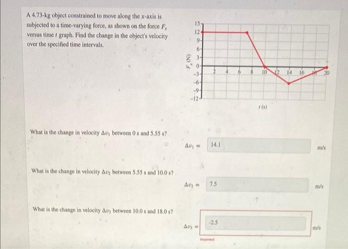 Solved A 473-kg object constrained to move along the x-axis | Chegg.com