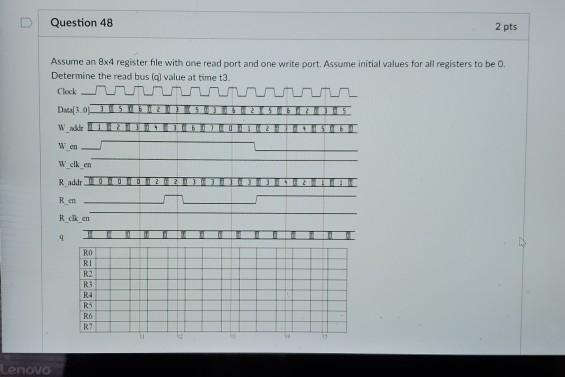 Question 48 2 pts Assume an 8x4 register file with | Chegg.com