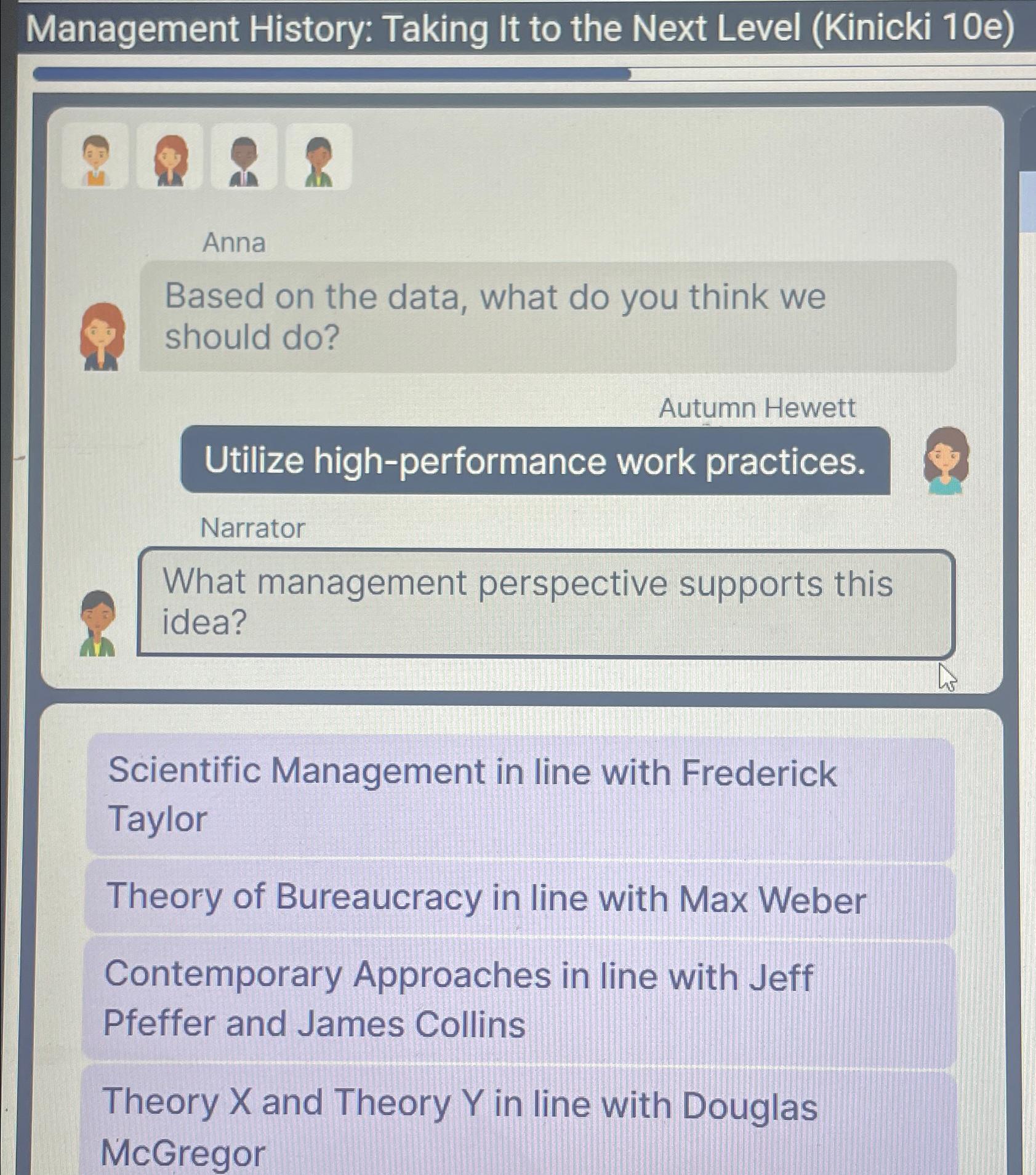 Management History: Taking It to the Next Level | Chegg.com