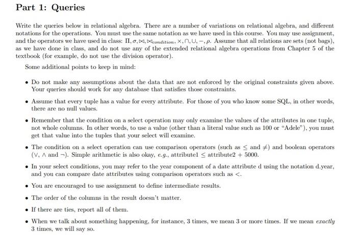 Solved Dur schema for this assignment is for a pharmacy. | Chegg.com