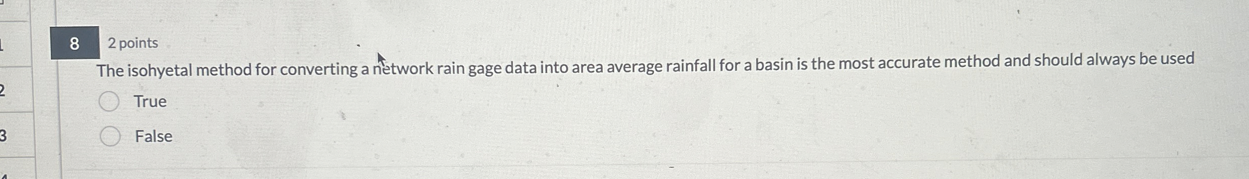 Solved 82 ﻿pointsThe isohyetal method for converting a | Chegg.com