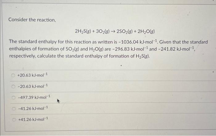 Solved Consider the reaction, \\[ 2 \\mathrm{H}_{2} | Chegg.com