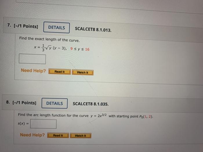 Solved 7. [-/1 Points) DETAILS SCALCET8 8.1.013. Find the | Chegg.com Solved 7. [-/1 Points) DETAILS SCALCET8 8.1.013. Find the | Chegg.com