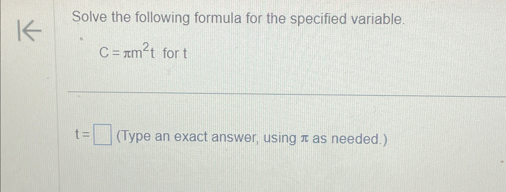 Solved Solve the following formula for the specified | Chegg.com