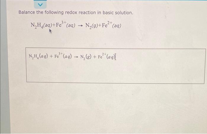 Solved Balance the following redox reaction in basic | Chegg.com