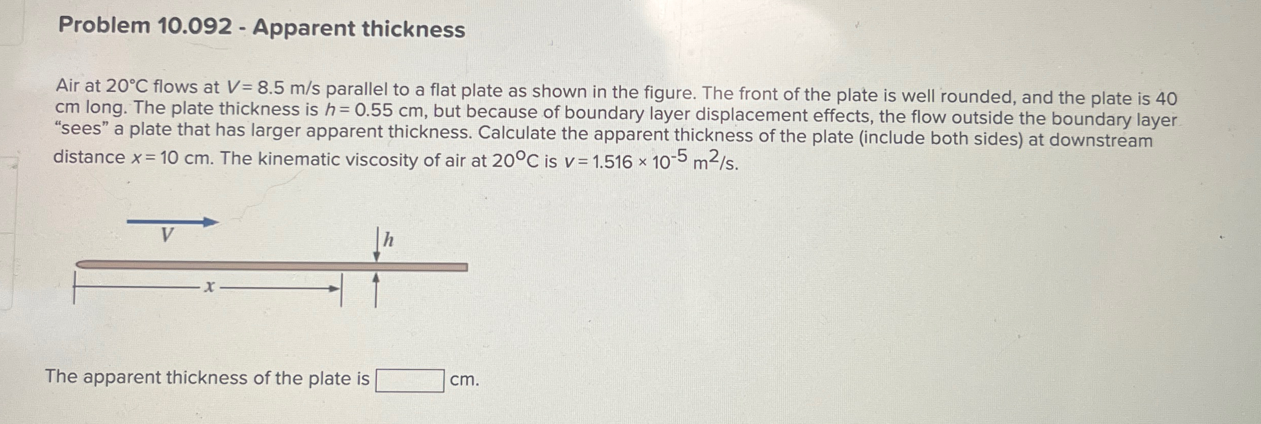 Solved Problem 10.092 - ﻿Apparent thicknessAir at 20°C | Chegg.com