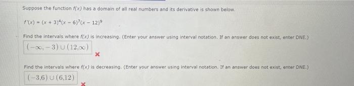Solved Suppose the function f(x) has a domain of all real | Chegg.com
