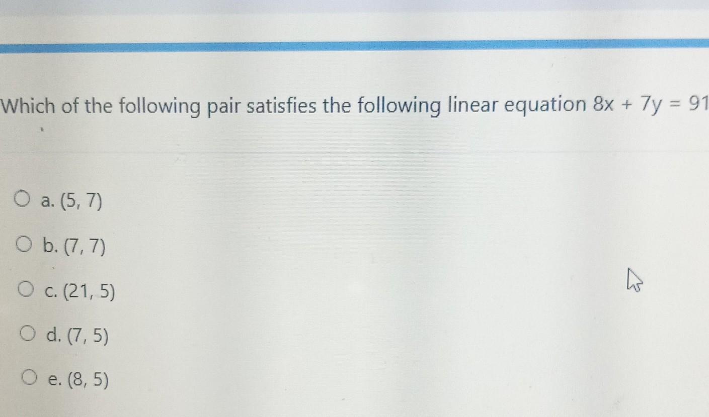 Solved Which of the following pair satisfies the following | Chegg.com