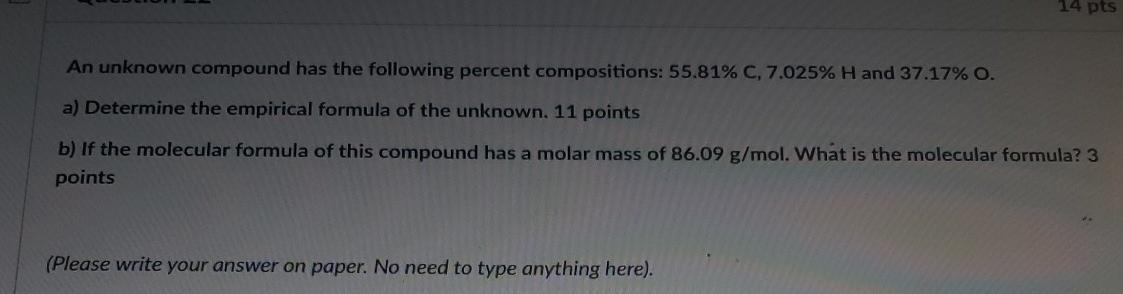 Solved For b) I got C4h6o2 is thia correct? pleaae show step | Chegg.com