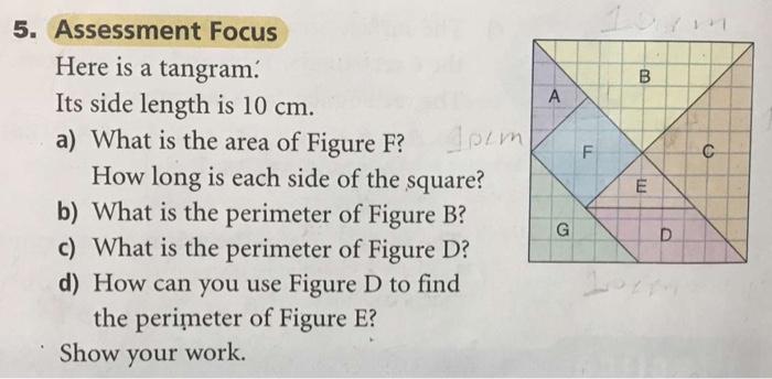 Solved B А LL C 5. Assessment Focus Here is a tangram Its | Chegg.com