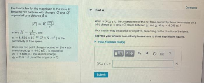 Solved What is (Fnet3)x,the x-component of the net force | Chegg.com