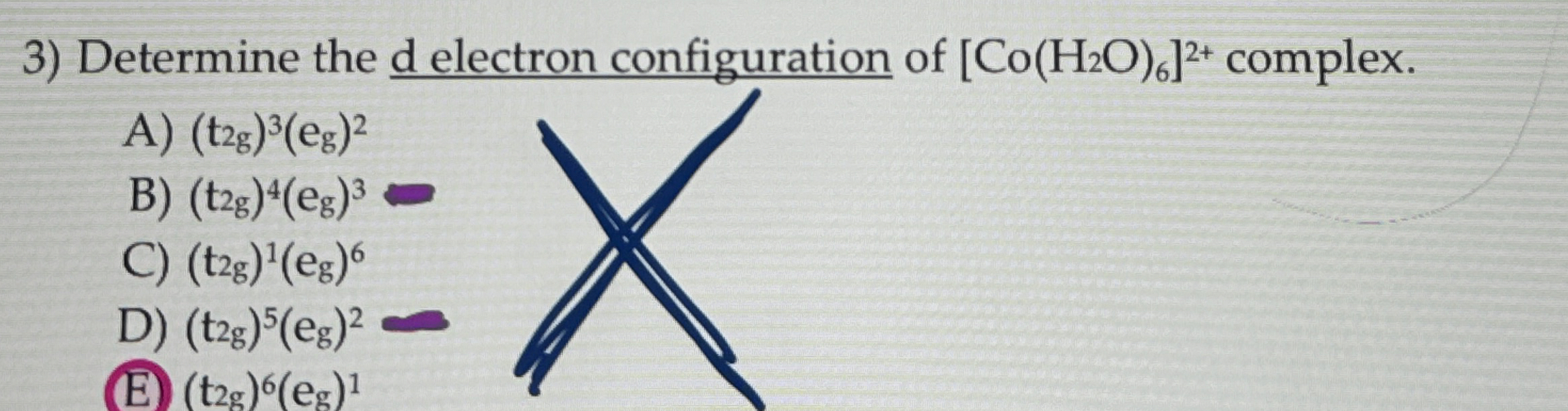 Solved Determine The D Electron Configuration Of