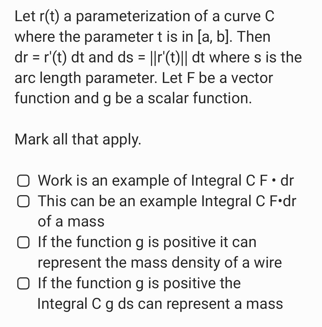 Solved Let r(t) a parameterization of a curve C where the | Chegg.com