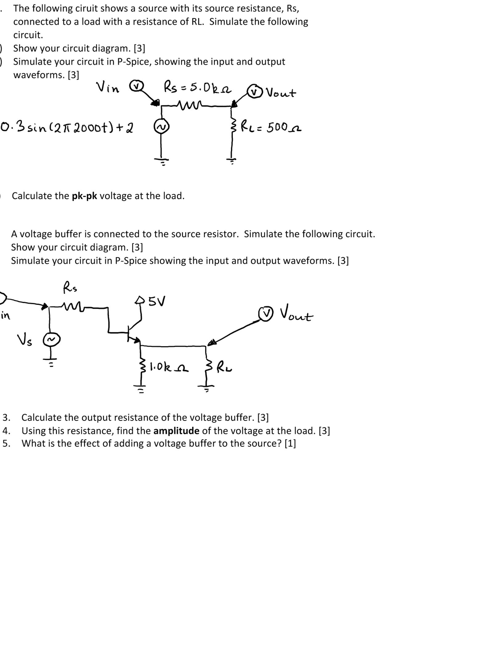 Solved The following ciruit shows a source with its source | Chegg.com