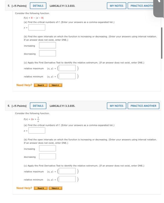 Solved PRACTICE ANOTH 5. [-/5 points) DETAILS | Chegg.com