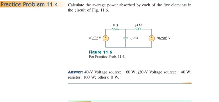Practice Problem 11.4 Calculate the average power | Chegg.com