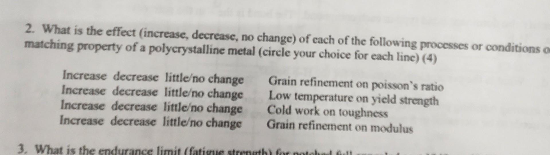 2. What is the effect (increase, decrease, no change) | Chegg.com