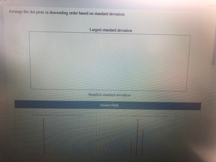 Solved Arrange the dot plots in descending order based on | Chegg.com